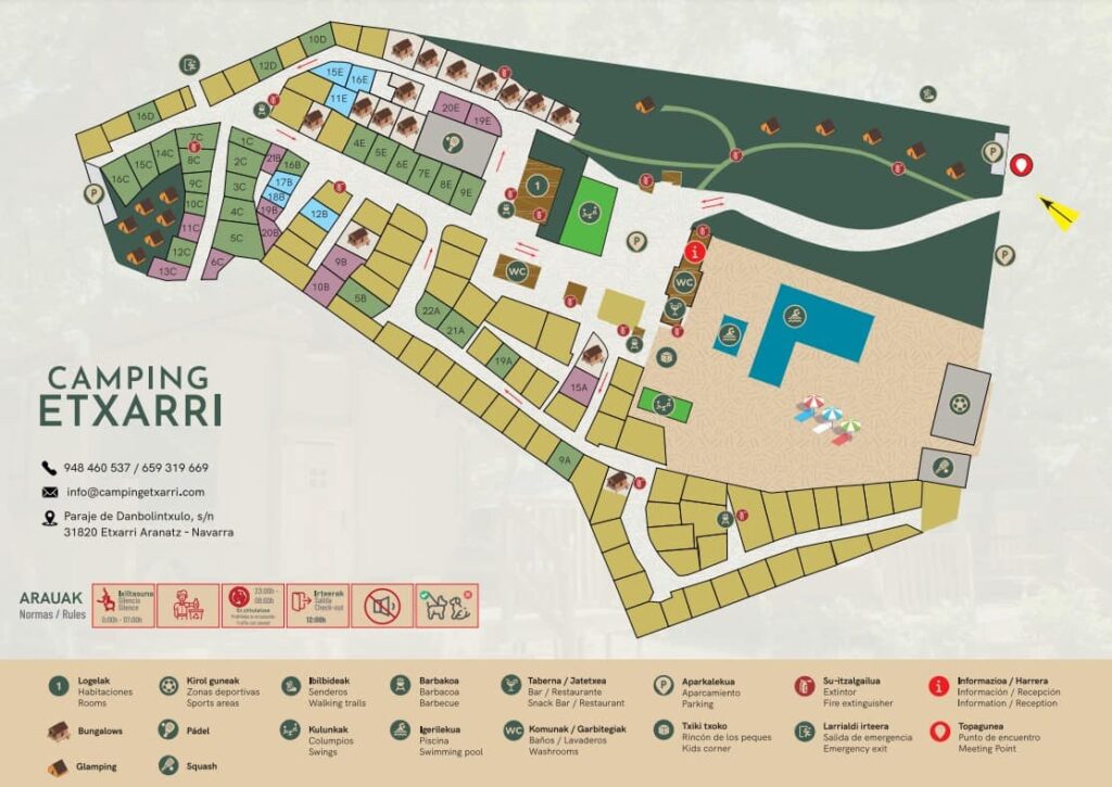 Plano - Camping Etxarri